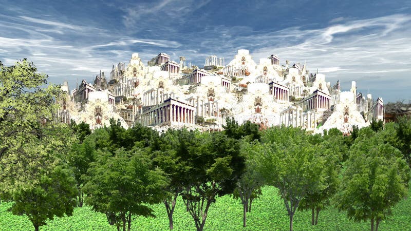 Greece Buildings Over Round Garden at Daylight Stock Video - Video of ...