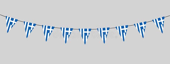 Greece Bunting Garland, String of Triangular Greek Flags, Pennants ...