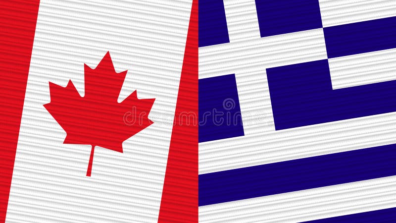 Greece and Canada Two Half Flags Together Stock Illustration ...