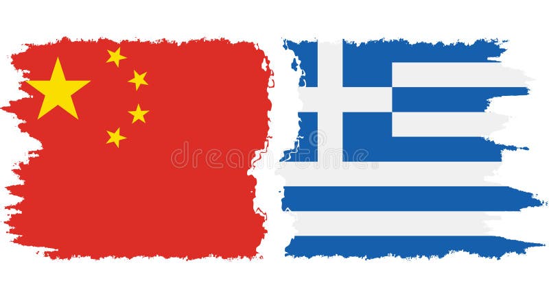Greece and China Grunge Flags Connection Vector Stock Vector ...