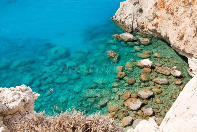 Greece coast stock image. Image of rocks, mediterranean - 12096771