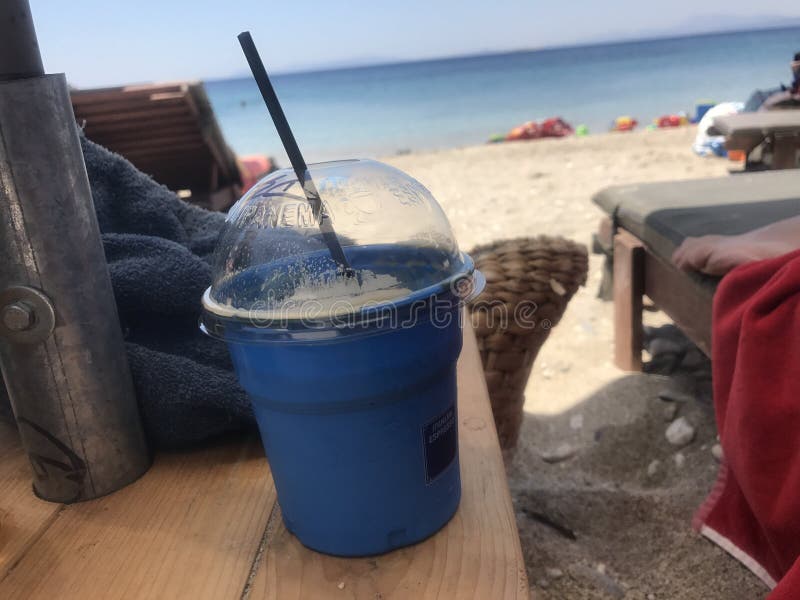 Coffee by the sea stock photo. Image of coffee, summer - 95982912