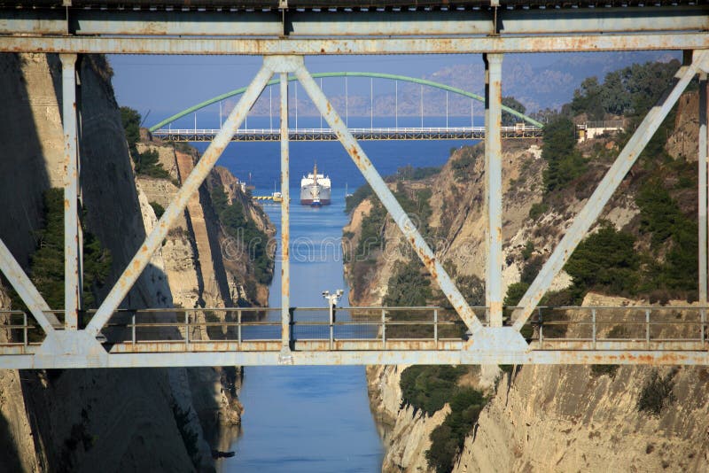 Strait of Corinth stock image. Image of boat, strait - 14169997