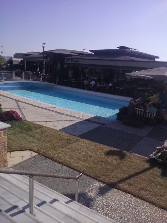 Greece Cosmo Pool Restorant Sunny Day Summer Relaxing Editorial Photo ...