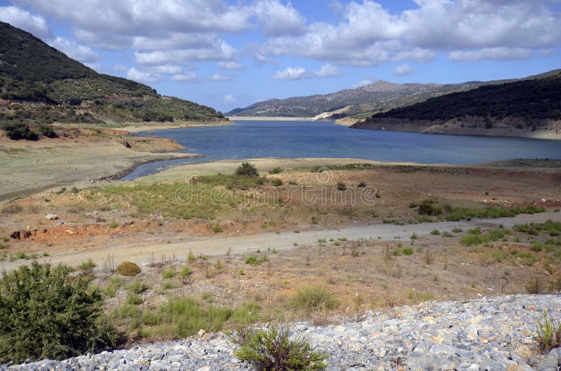 Greece, Crete, Aposelemi Dam Stock Photo - Image of landscape ...