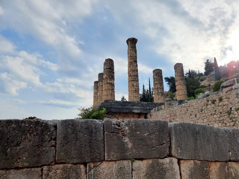 Greece Delphi Temple of Athena Pronaia and Tholos Ancient Delphi ...