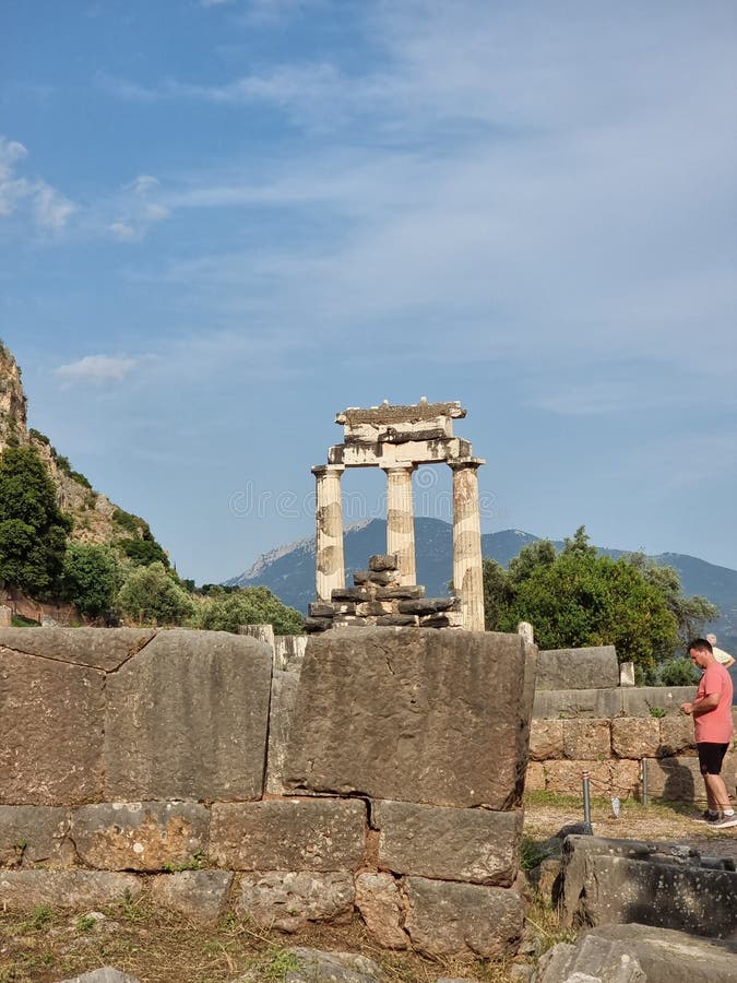 Greece Delphi Temple of Athena Pronaia and Tholos Ancient Delphi ...