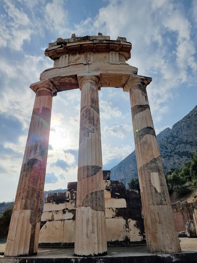 Greece Delphi Temple of Athena Pronaia and Tholos Ancient Delphi ...