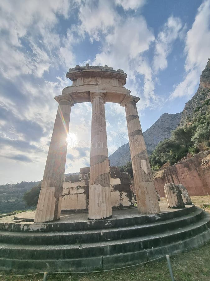 Greece Delphi Temple of Athena Pronaia and Tholos Ancient Delphi ...