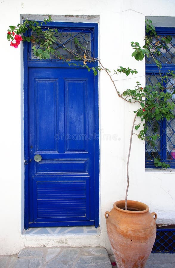 Traditional Greek Door on Sifnos Island Stock Image - Image of greece ...