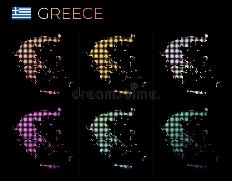 Greece dotted map set. stock vector. Illustration of information ...
