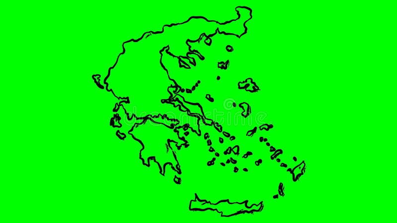 Greece Drawing Colored Map Green Screen Isolated Stock Video - Video of ...