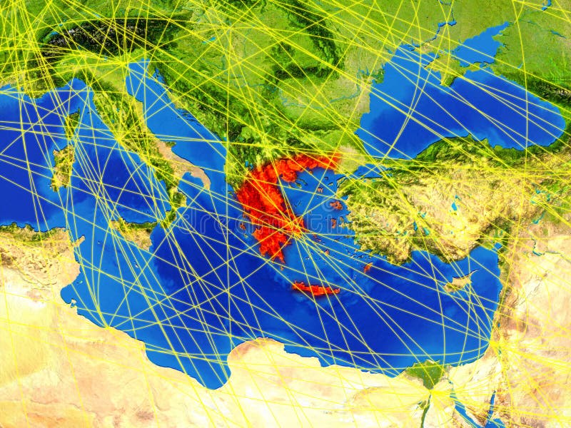 Greece on Earth with Network Stock Image - Image of science, world: 134541843