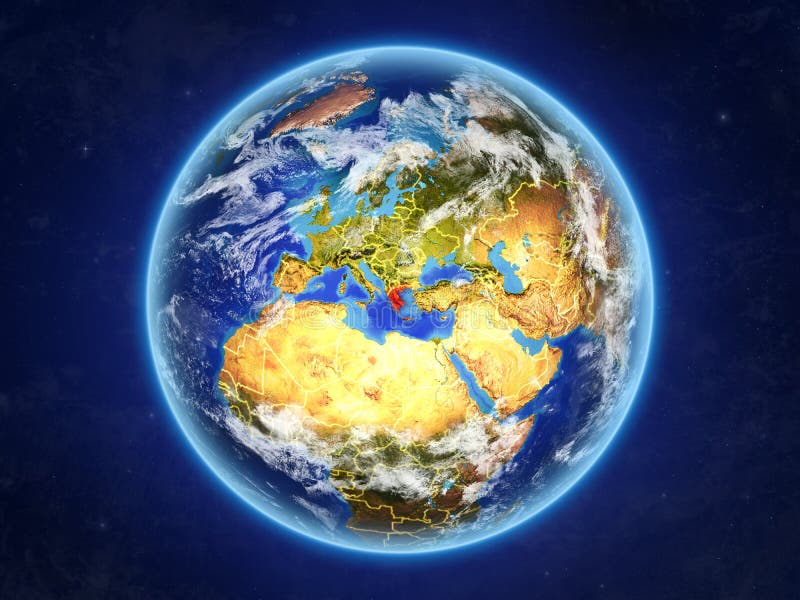 Greece on Earth from space stock illustration. Illustration of ...