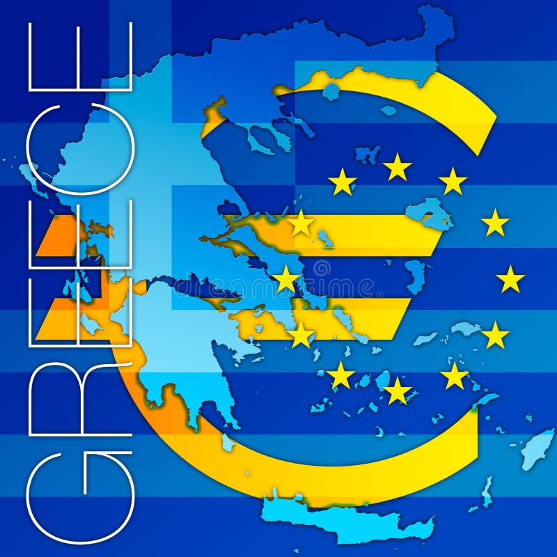Greek euro map stock illustration. Illustration of future - 56002541