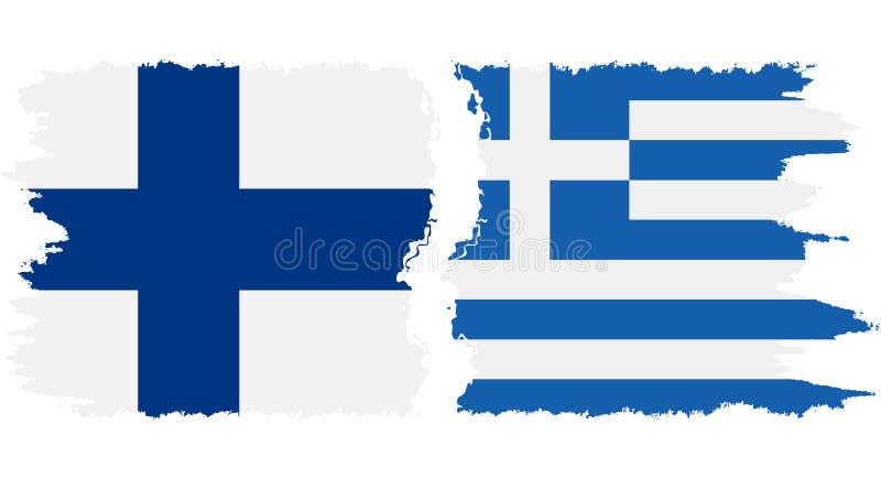 Greece and Finland Grunge Flags Connection Vector Stock Vector ...