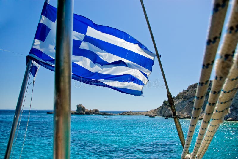 Greece flag stock image. Image of national, boat, lines - 11210155