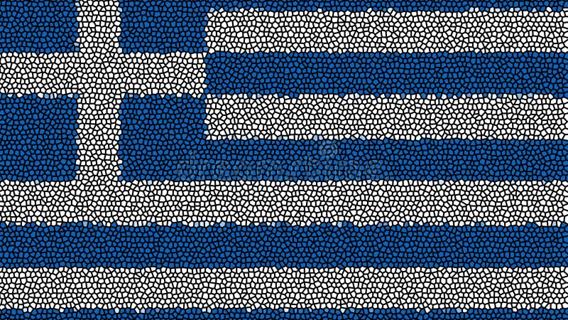 Greece Flag in an Abstract Mosaic Style, Creative Geometric Tile ...
