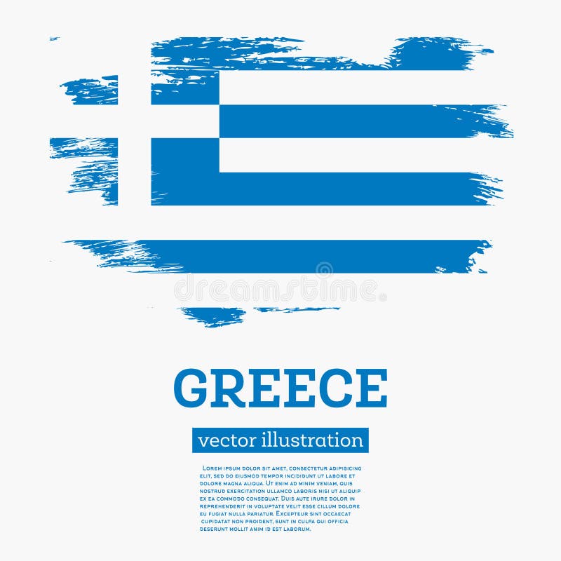 Greece Flag with Brush Strokes Stock Vector - Illustration of color ...