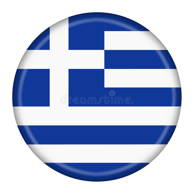Greece Flag Button 3d Illustration with Clipping Path Stock ...