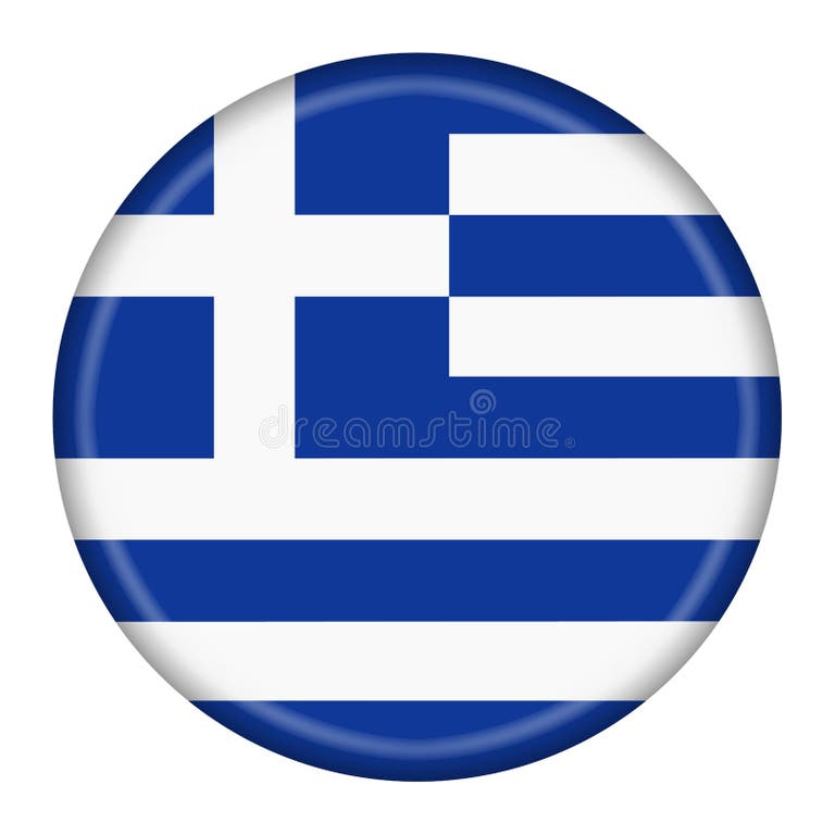 Greece Flag Button 3d Illustration with Clipping Path Stock ...