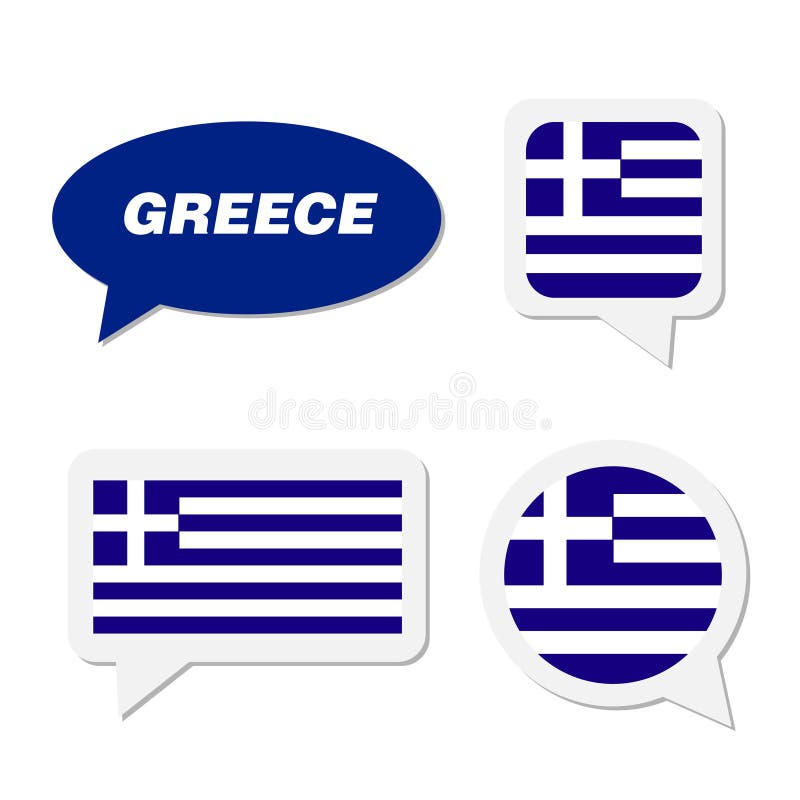 Greece Flag in Dialogue Bubble Stock Vector - Illustration of ...