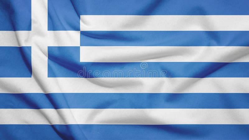 Greece Flag with Fabric Texture Stock Illustration - Illustration of ...