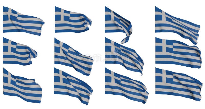 Greece Flag, Greece Flags Collection, Flags of Different Shaped 12 Flag ...