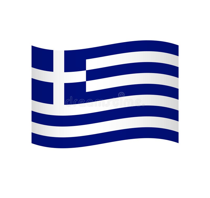 Wavy vector flag of Greece stock vector. Illustration of shadow - 276278167