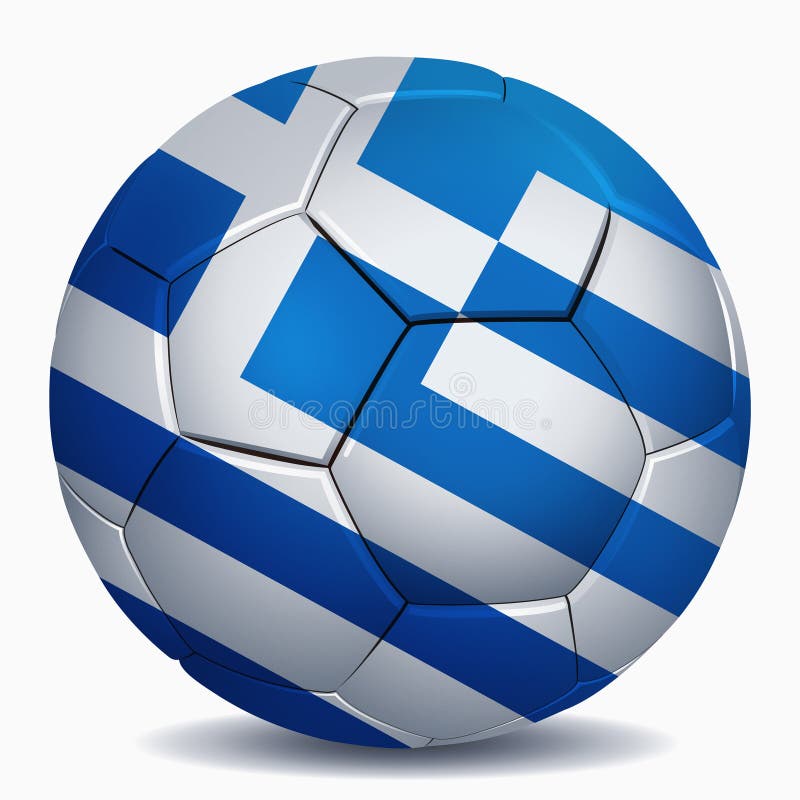 Greece flag on soccer ball stock illustration. Illustration of people ...