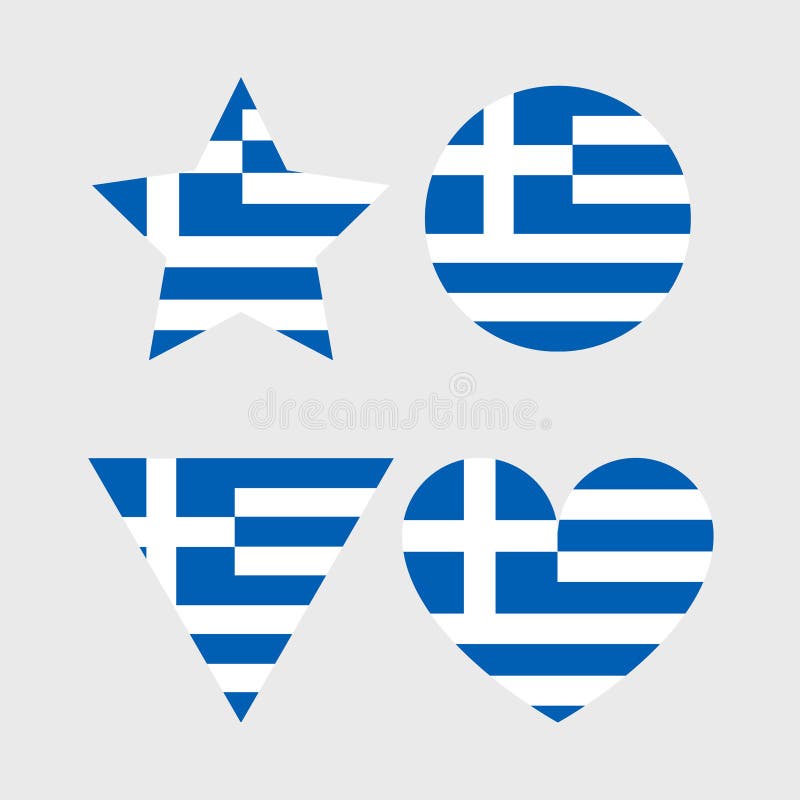 Greece Flag Vector Icons Set of Illustrations Stock Vector ...