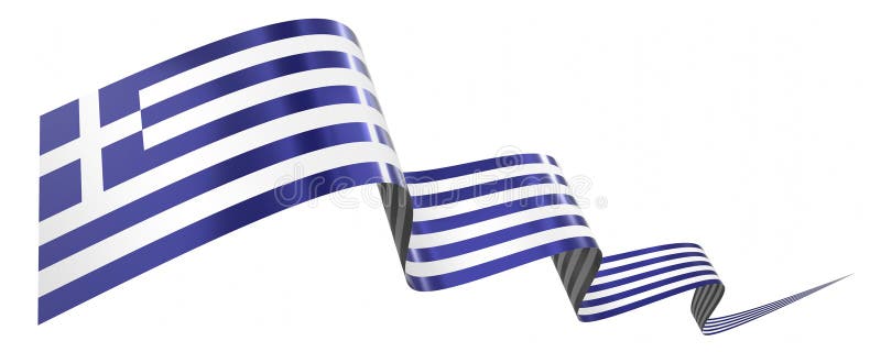 Greece flag - wavy ribbon stock illustration. Illustration of curved ...