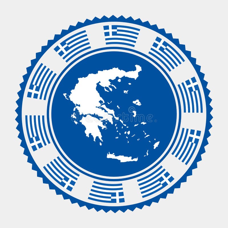 Greece flat stamp. stock vector. Illustration of badge - 149712157