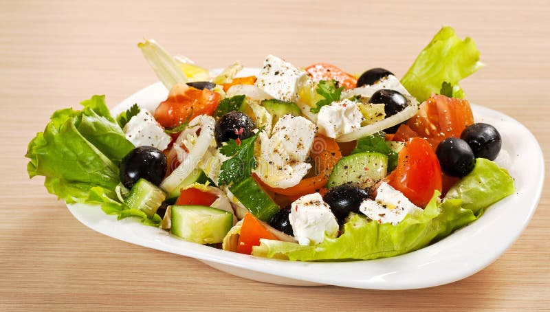 Greece fresh salad stock image. Image of green, vegetarian - 19224293