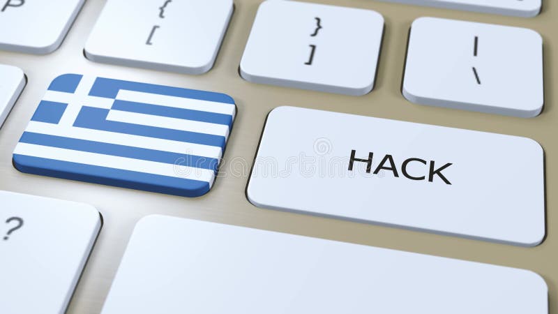 Greece Hack of Country or Hacker Attack Animation. Country National ...