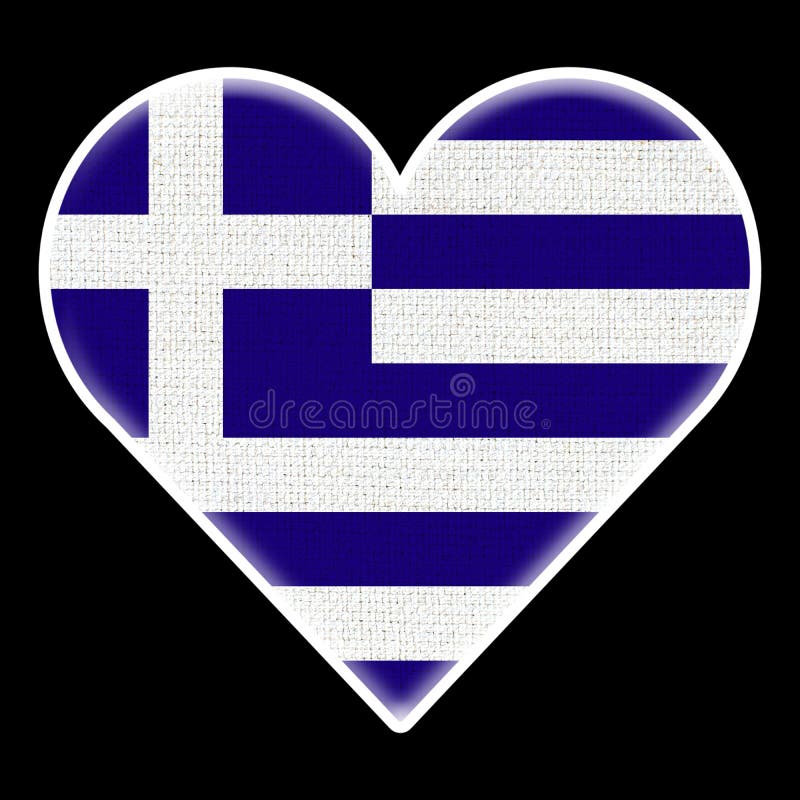 Greece Heart Flag. Greek Love Shape Country Nation National Flag ...