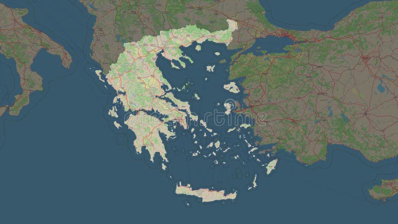 Greece Highlighted. Topo German Stock Illustration - Illustration of ...