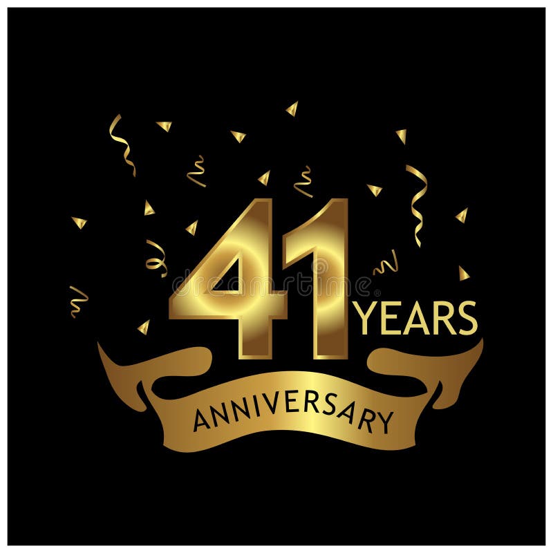 41 Years Ribbon Anniversary Stock Vector - Illustration of memorial ...