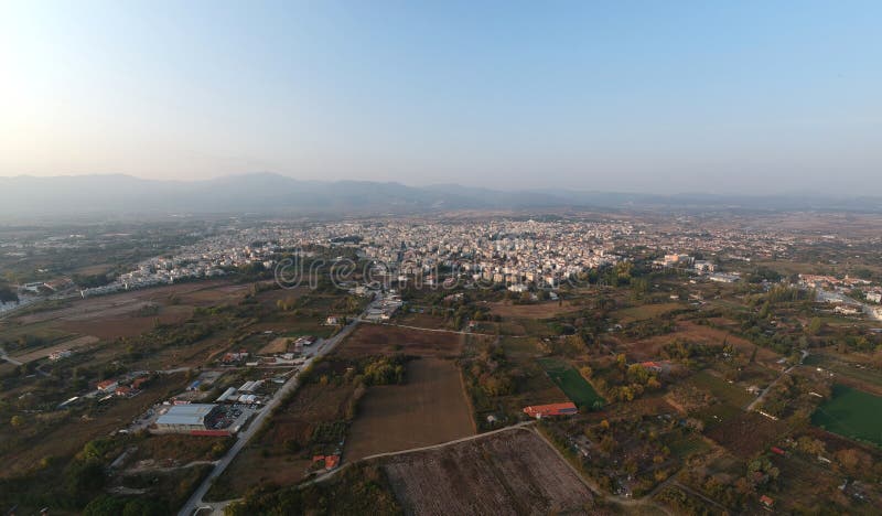 Greece Komotini stock photo. Image of aerial, field - 129405034