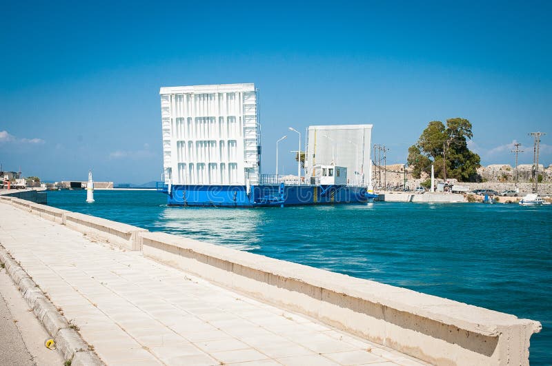 2016 Greece Lefkada. Moving Bridge between Island and Continent Stock ...