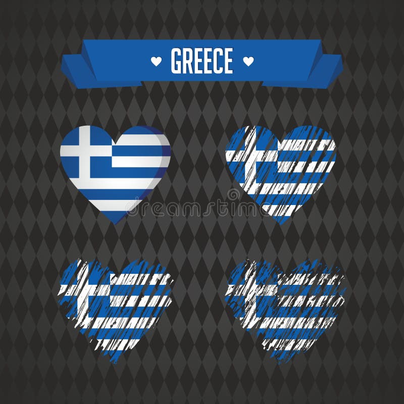 Greece with Love. Design Vector Broken Heart with Flag Inside. Stock ...