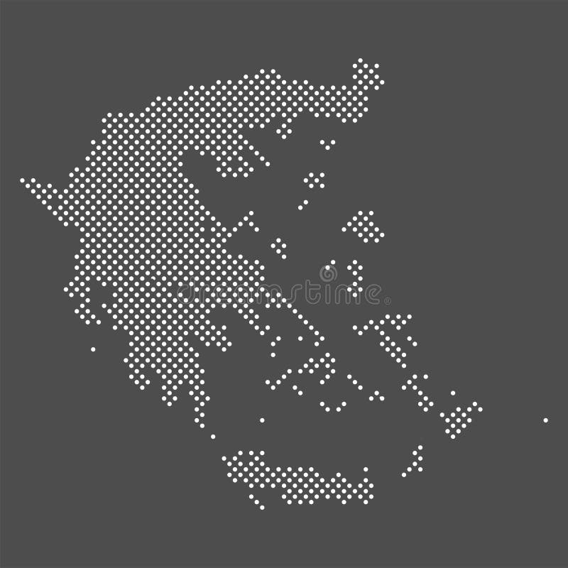 Greece Map Dot on Gray Background. Dotted Map of Greece. Map of ...