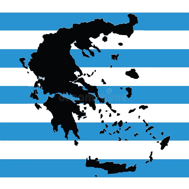 Greece Map Vector with the Greek Flag Stock Vector - Illustration of ...