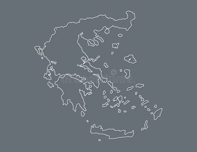 Outline Map of Greece. Isolated Vector Illustration Stock Vector ...