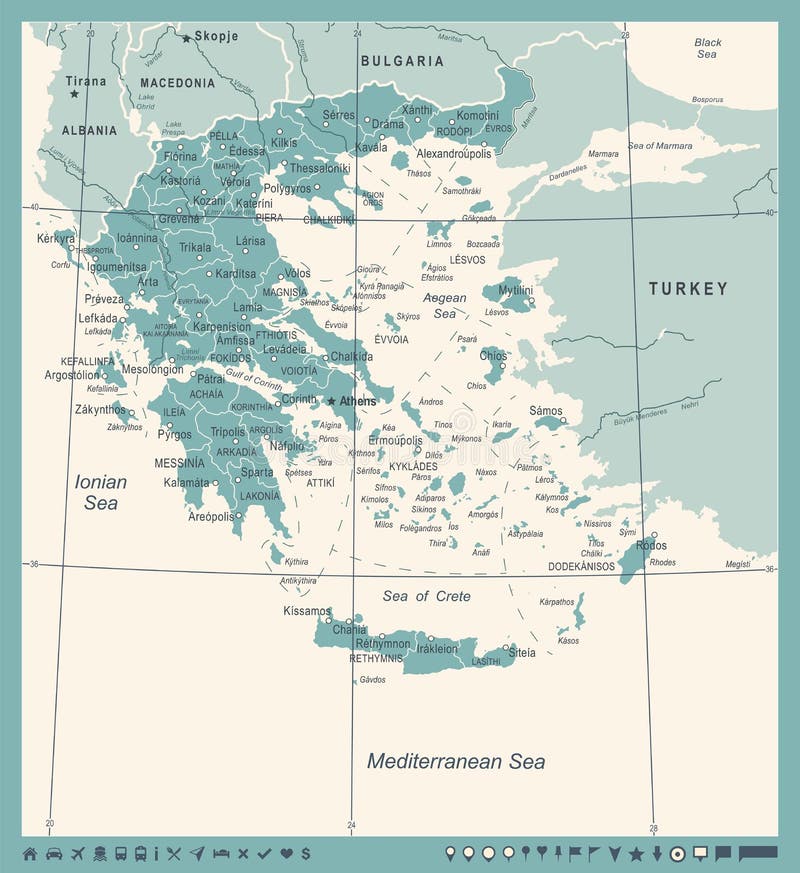 Greece Map - Detailed Vector Illustration Stock Illustration ...