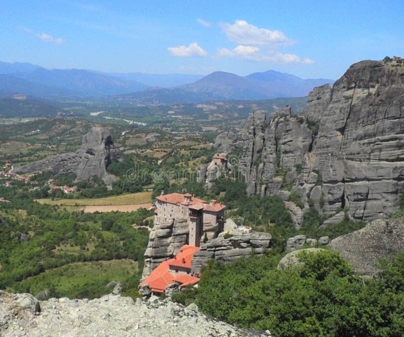 Greece Meteora. Operating Monasteries. Stock Image - Image of isolation ...