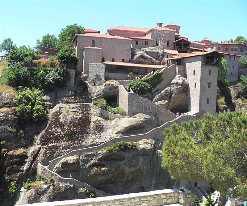 Greece Meteora. Operating Monasteries. Stock Photo - Image of bible ...