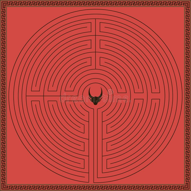 Greece mythology labyrinth stock vector. Illustration of classical ...