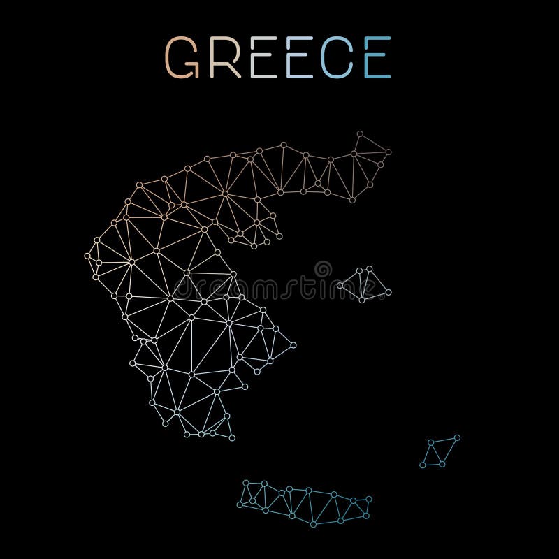 Greece network map. stock vector. Illustration of computing - 93136752