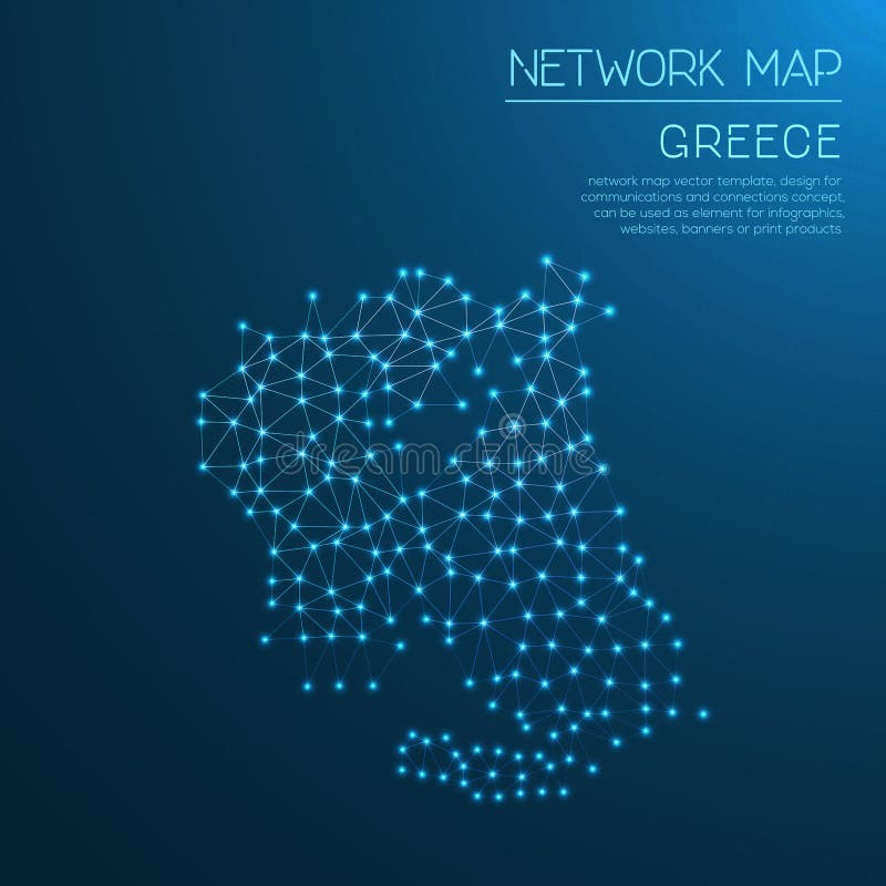 Greece - Communication Network Map of Country. Stock Vector ...